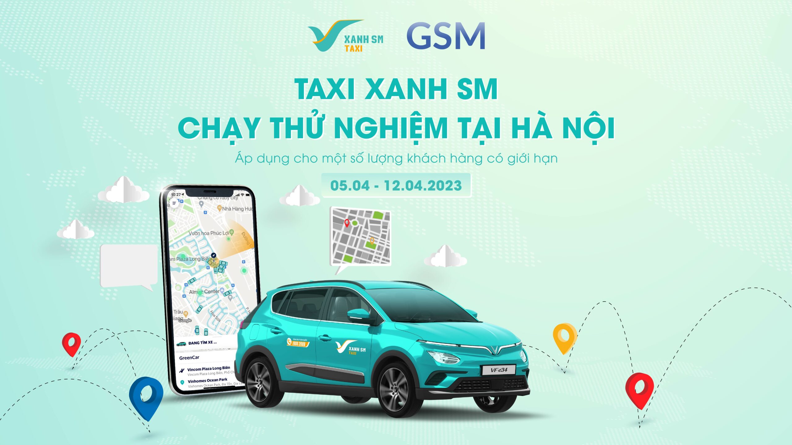 Taxi Xanh SM chạy thử nghiệm tại Hà Nội | Green SM