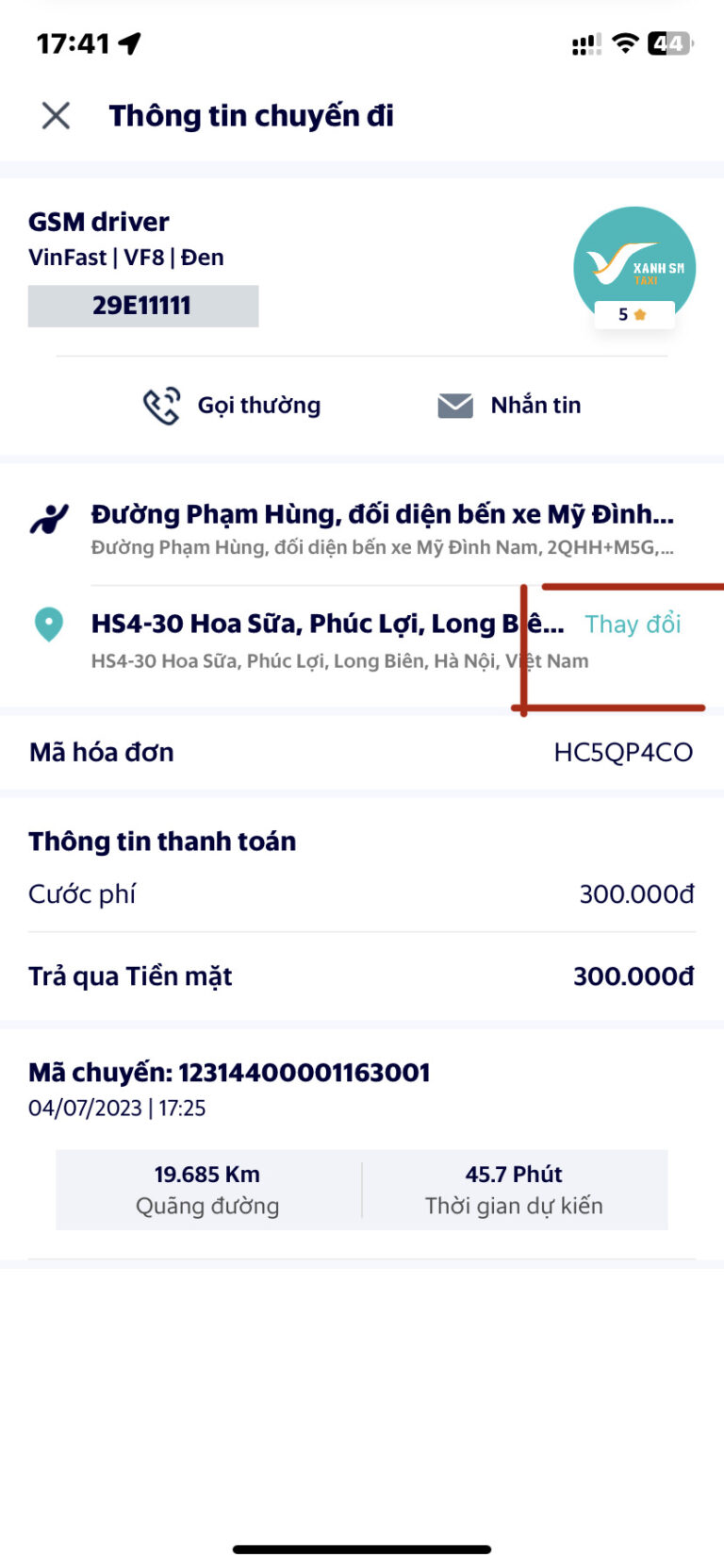 Tính năng thay đổi điểm đến đã “hạ cánh” ứng dụng Taxi Xanh SM | Xanh SM