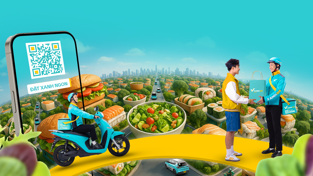 Xanh SM Ngon - Giao đồ ăn bằng xe điện | Một chạm vạn món ngon